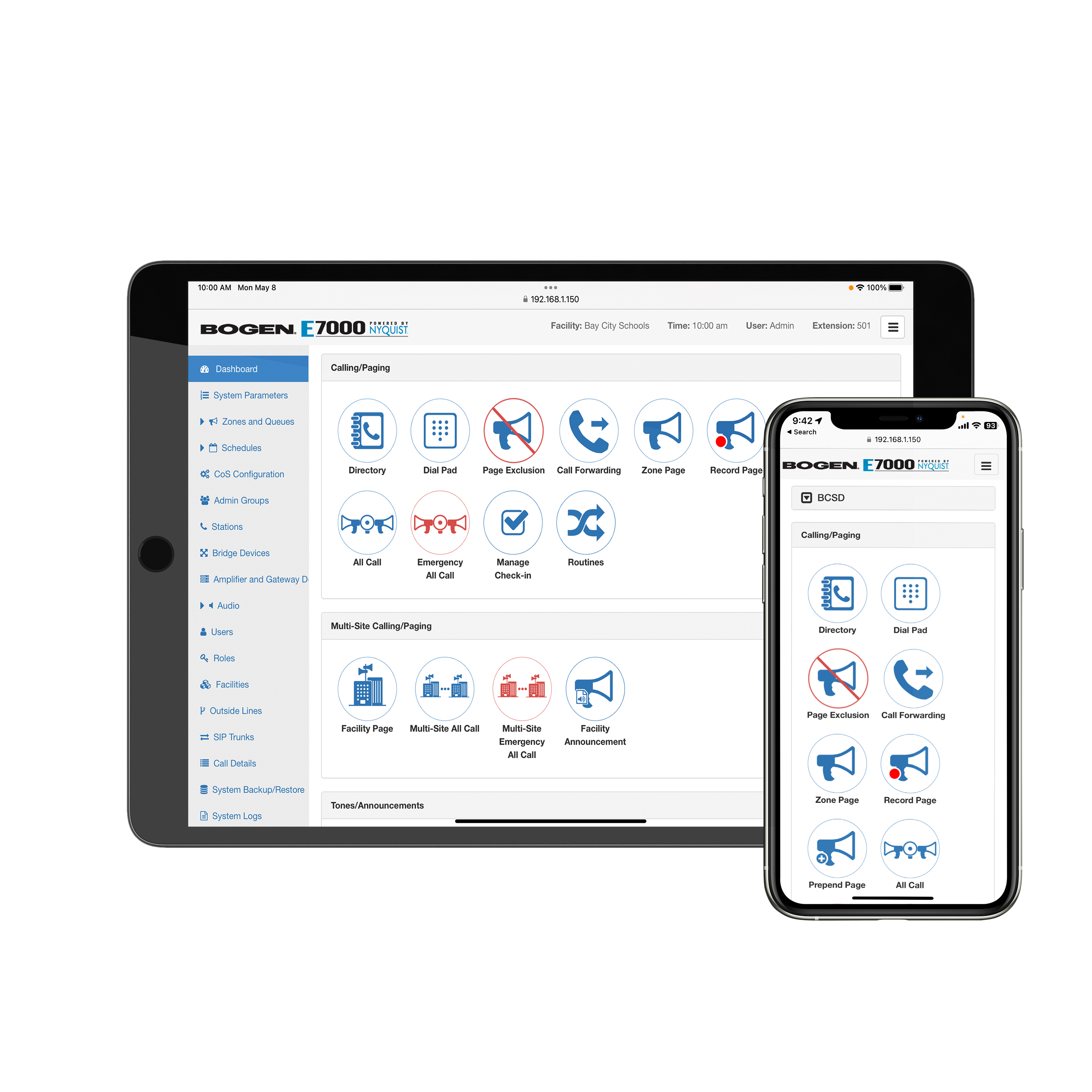 Nyquist E7000 IP-Based Paging System | Bogen